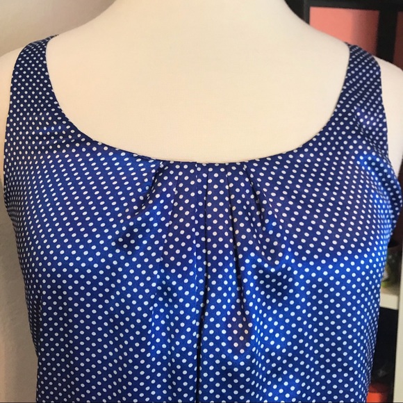 Tops | Preppy Polka Dots Built In Bra Silky Strap Tank | Poshmark